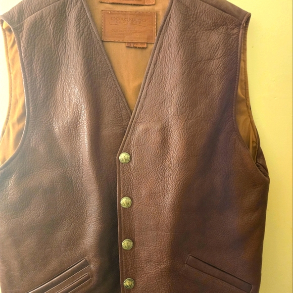 Coronado Leather | Suits & Blazers | Coronado Bison Leather Vest L ...